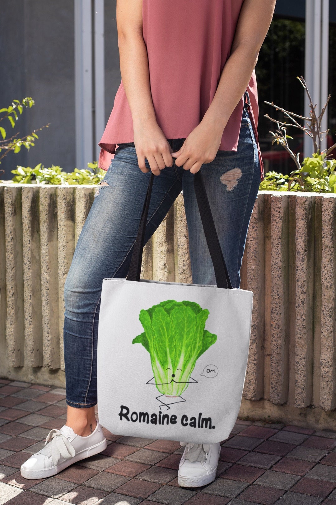 Romaine Calm Pun Large Tote Bag Funny Reusable Tote Bag - Etsy