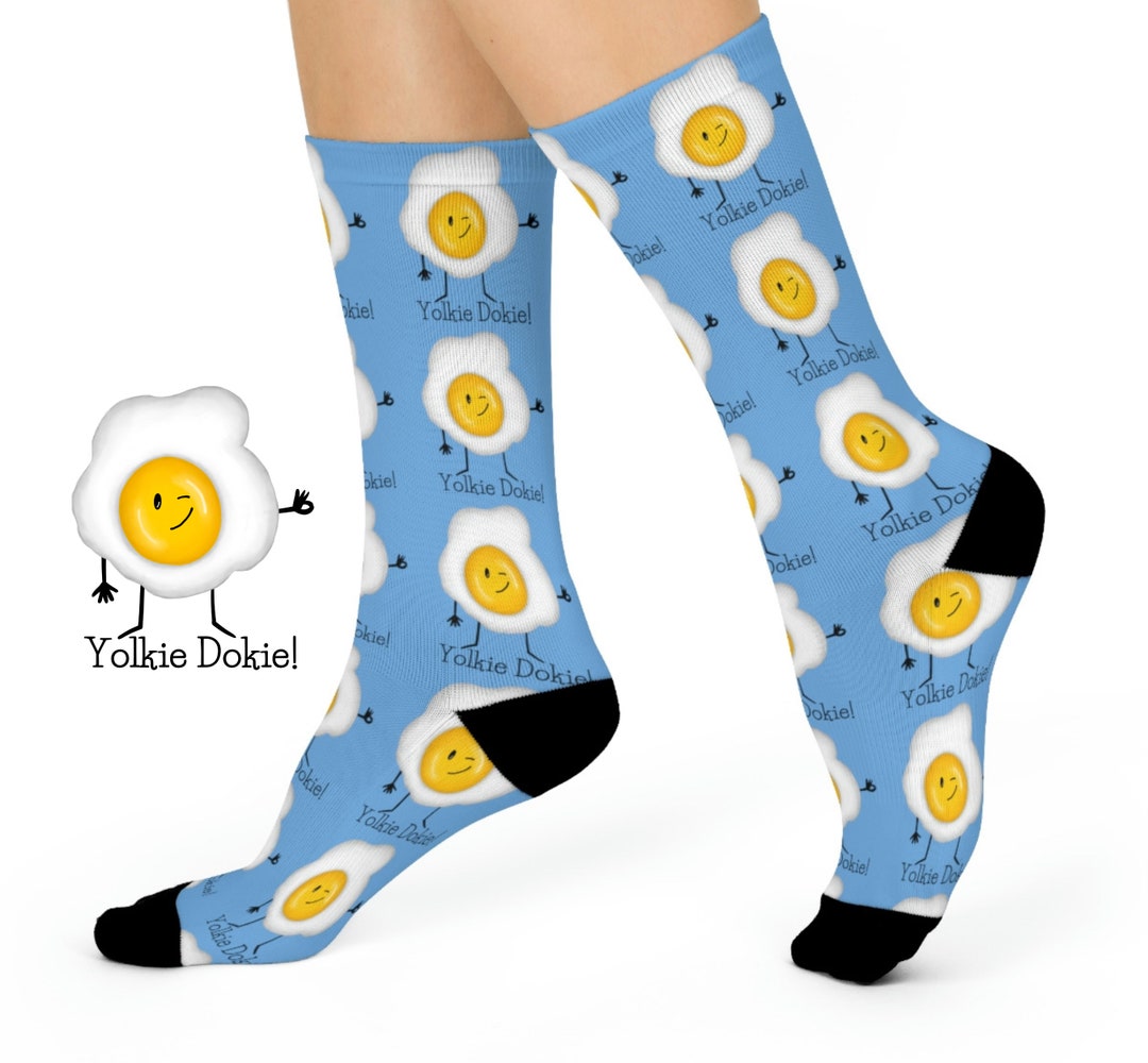 Funny Socks With Egg Pun, Fun Womens Socks, Punny Mens Socks, Food Pun Novelty Socks, Cute Fried ...