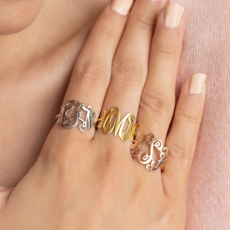 Monogram Ring - Etsy