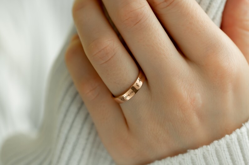 Handwriting Ring Actual Handwriting Ring Memorial Band - Etsy