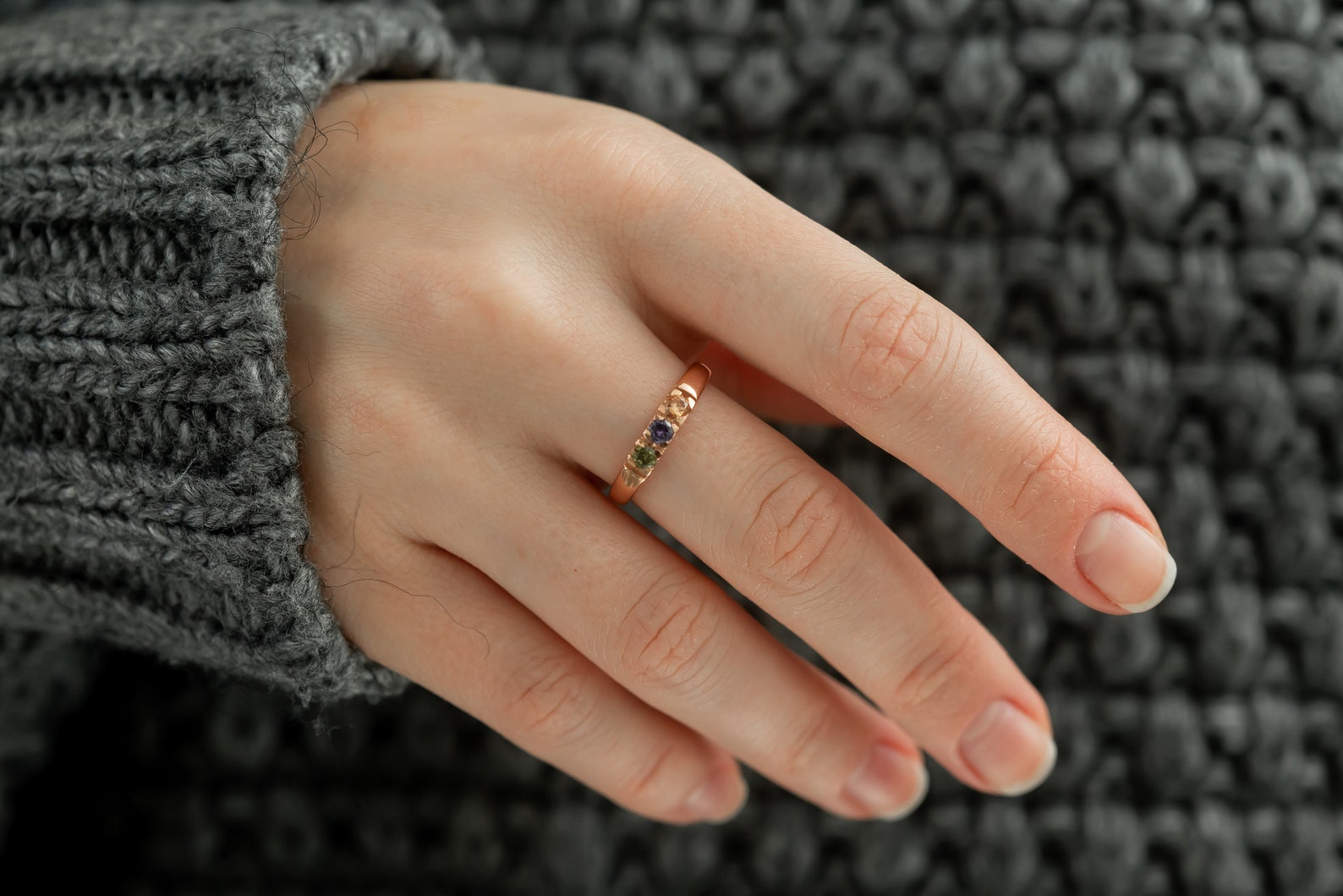 Birthstone Ring Custom Gemstone Ring Kids Birthstone Ring | Etsy