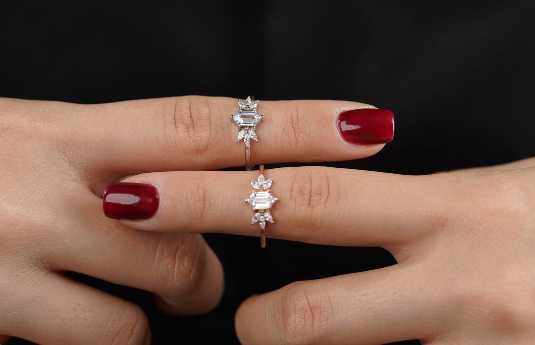 Dainty Multi Diamond Engagement Ring • Engagement Ring • Promise Ring ...