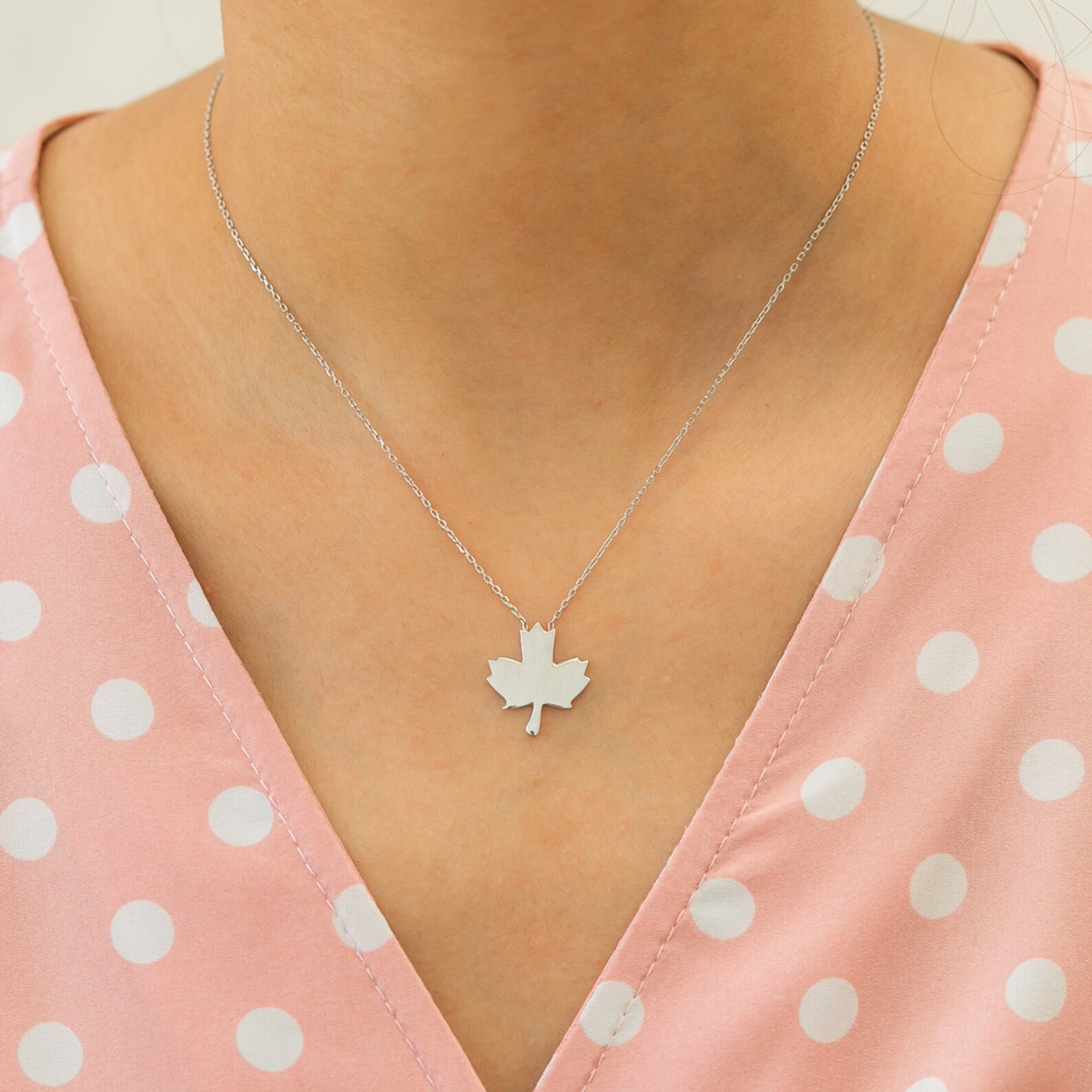 Maple Leaf Necklace Sterling Silver Leaf Jewelry Leaf | Etsy