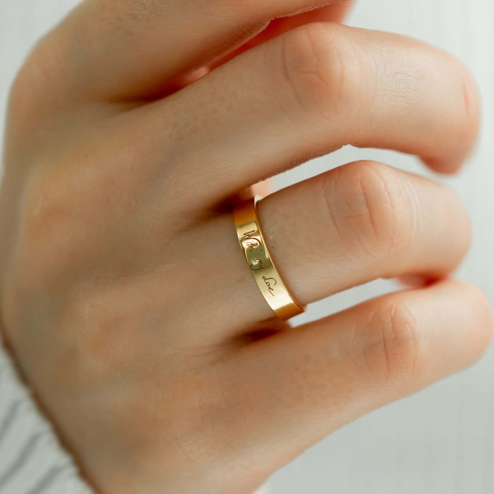 Handwriting Ring Actual Handwriting Ring Memorial Band - Etsy