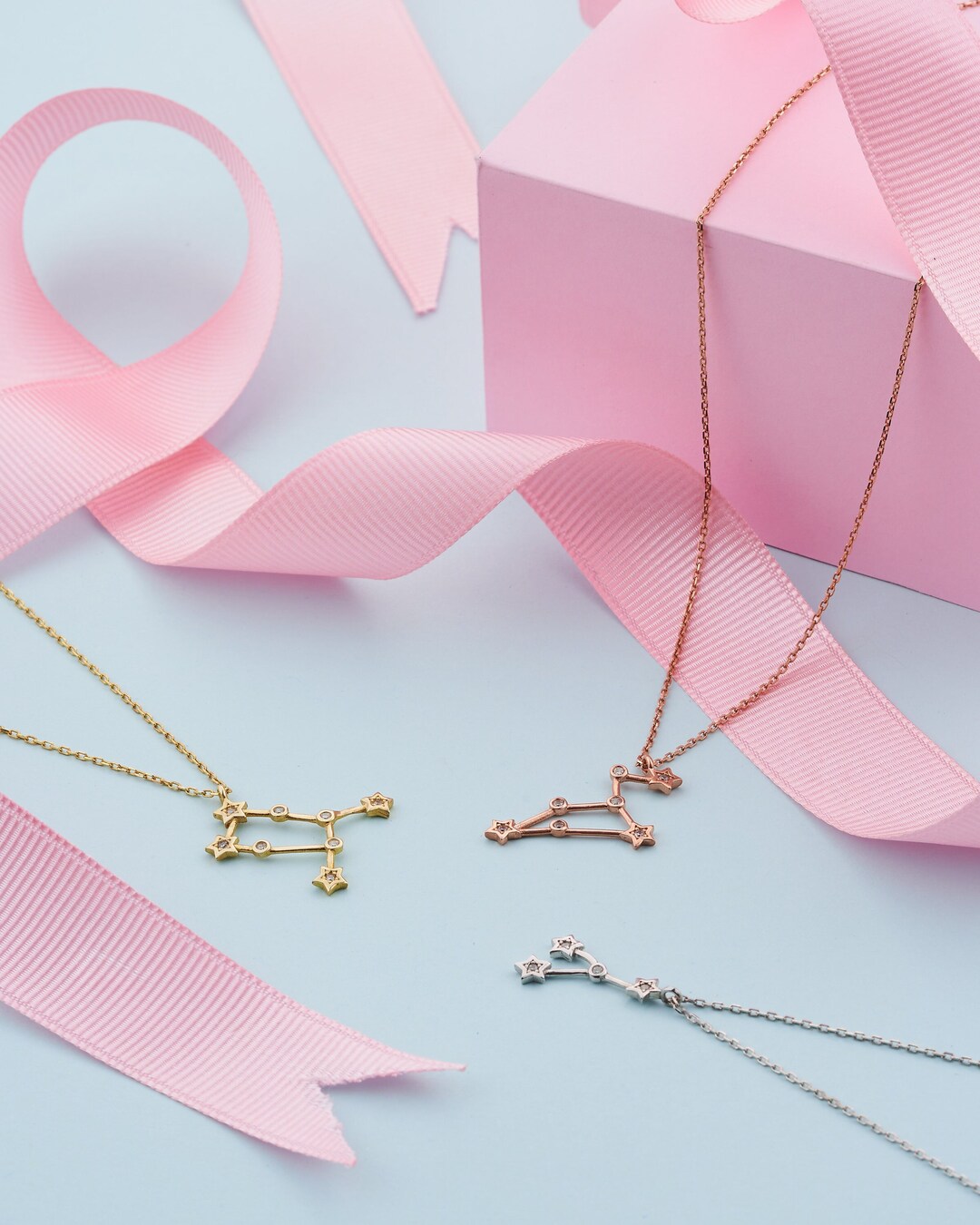 Custom Zodiac Necklace • Sterling Silver | 14K Solid Gold Astrological ...