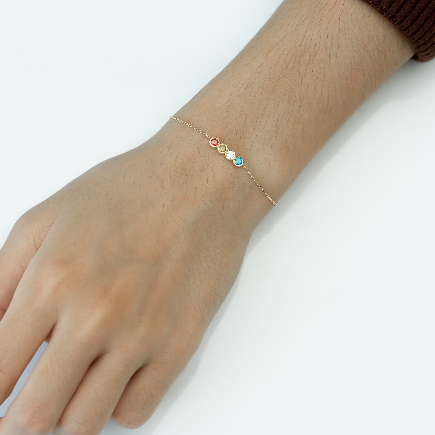 Sterling Silver Multi-birthstone Bracelet Multi-stone Family - Etsy ...
