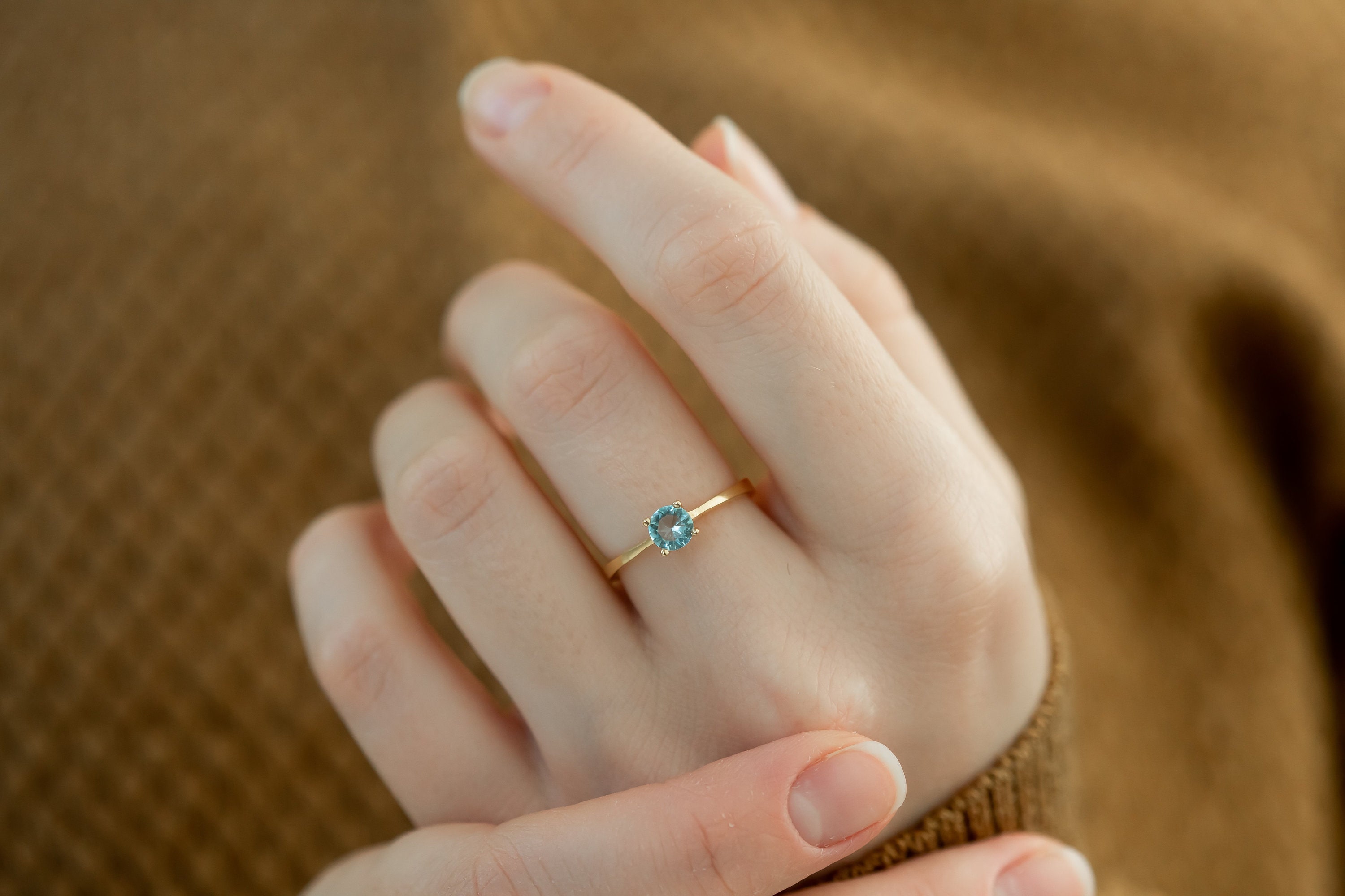 Sterling Silver Gemstone Ring Single Stone Ring | Etsy