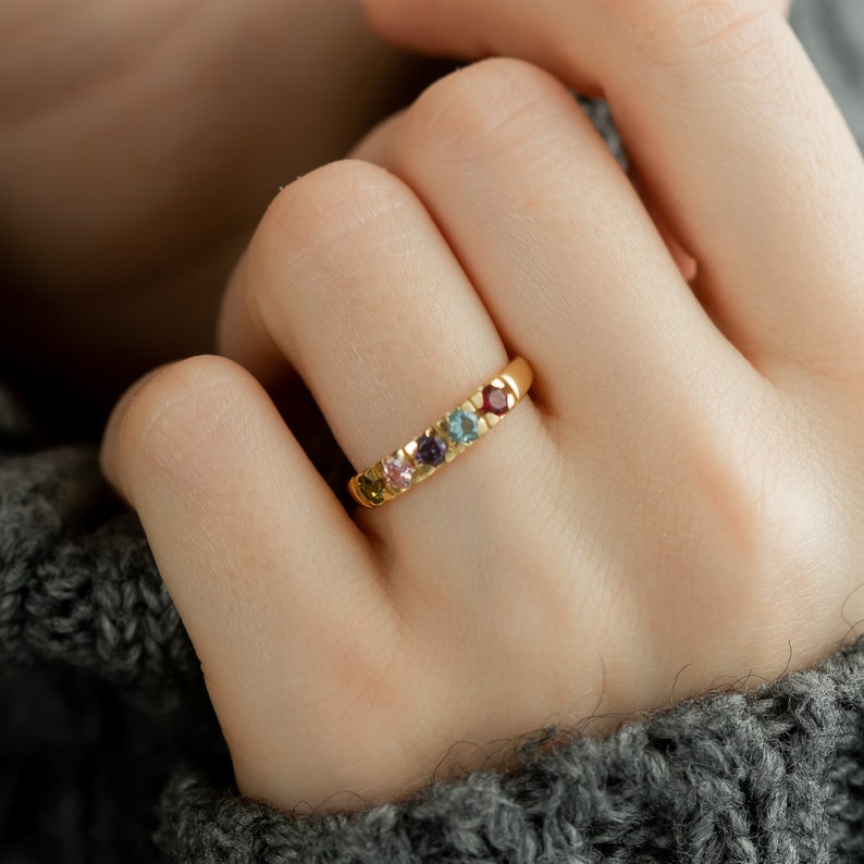 Birthstone Ring Custom Gemstone Ring Kids Birthstone Ring - Etsy