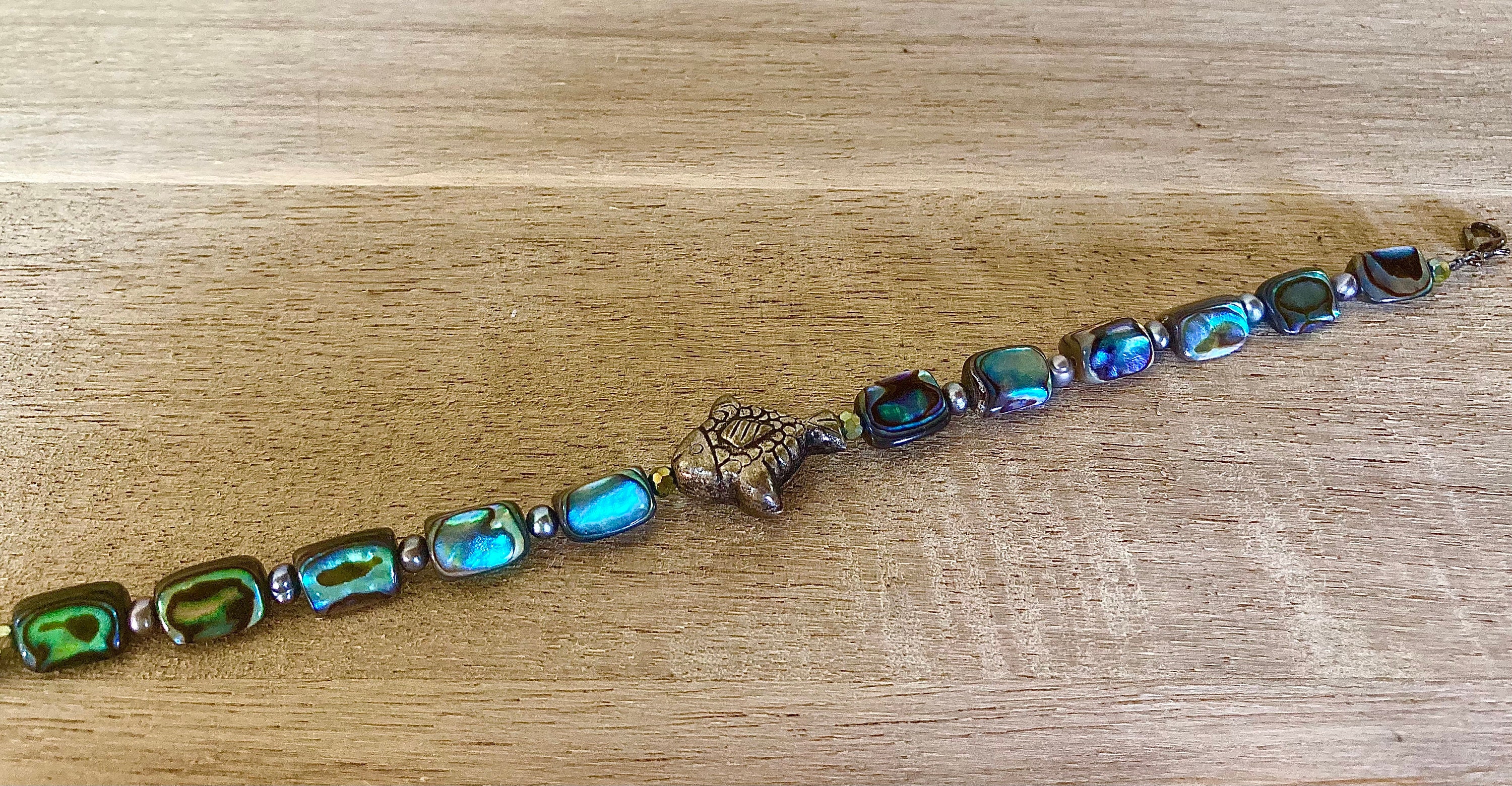 ABALONE SHELL Fish Charm Bracelet Handmade Summer Bracelet - Etsy