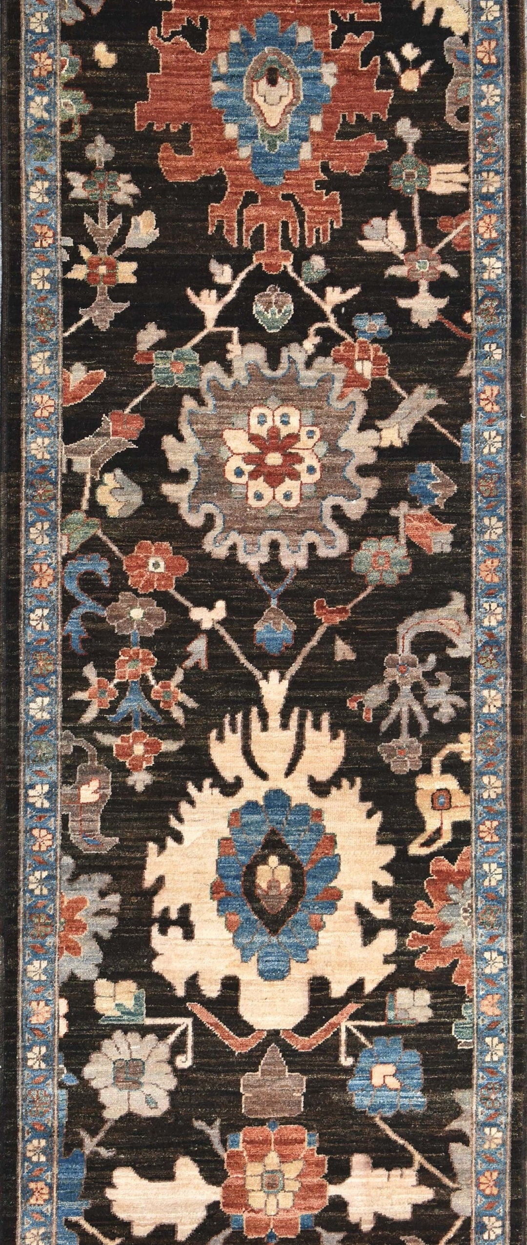 3x12 Ft Persian Harshang Style Runner, Charcoal Afghan Runner ...