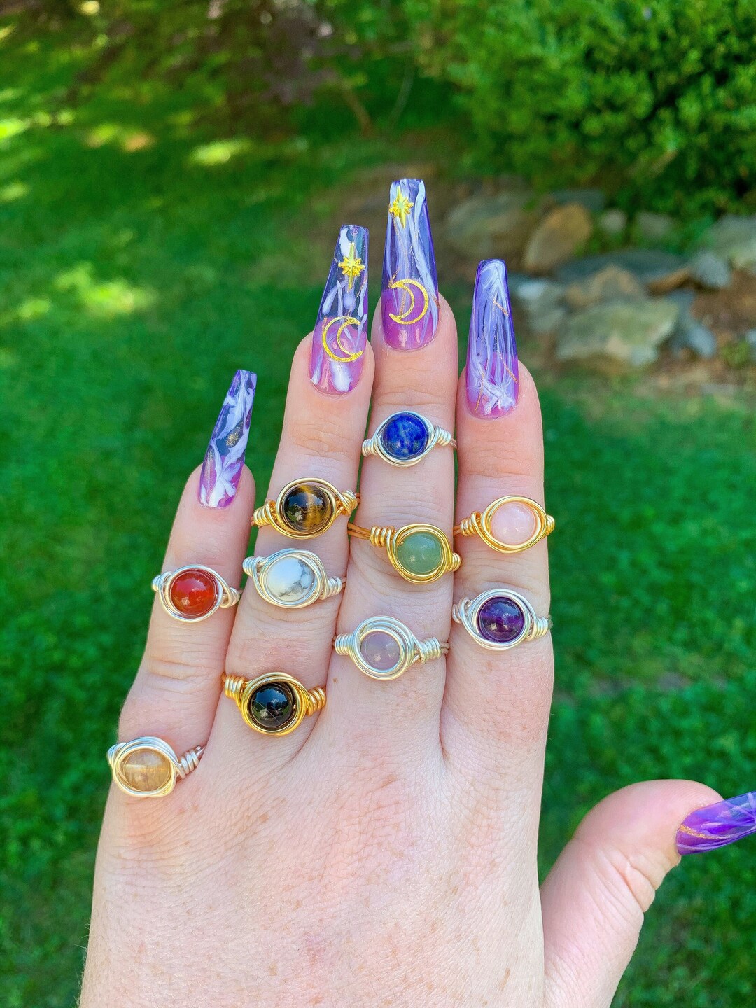 Crystal Rings | Genuine Gemstone Rings | Gemstone Jewelry - Etsy