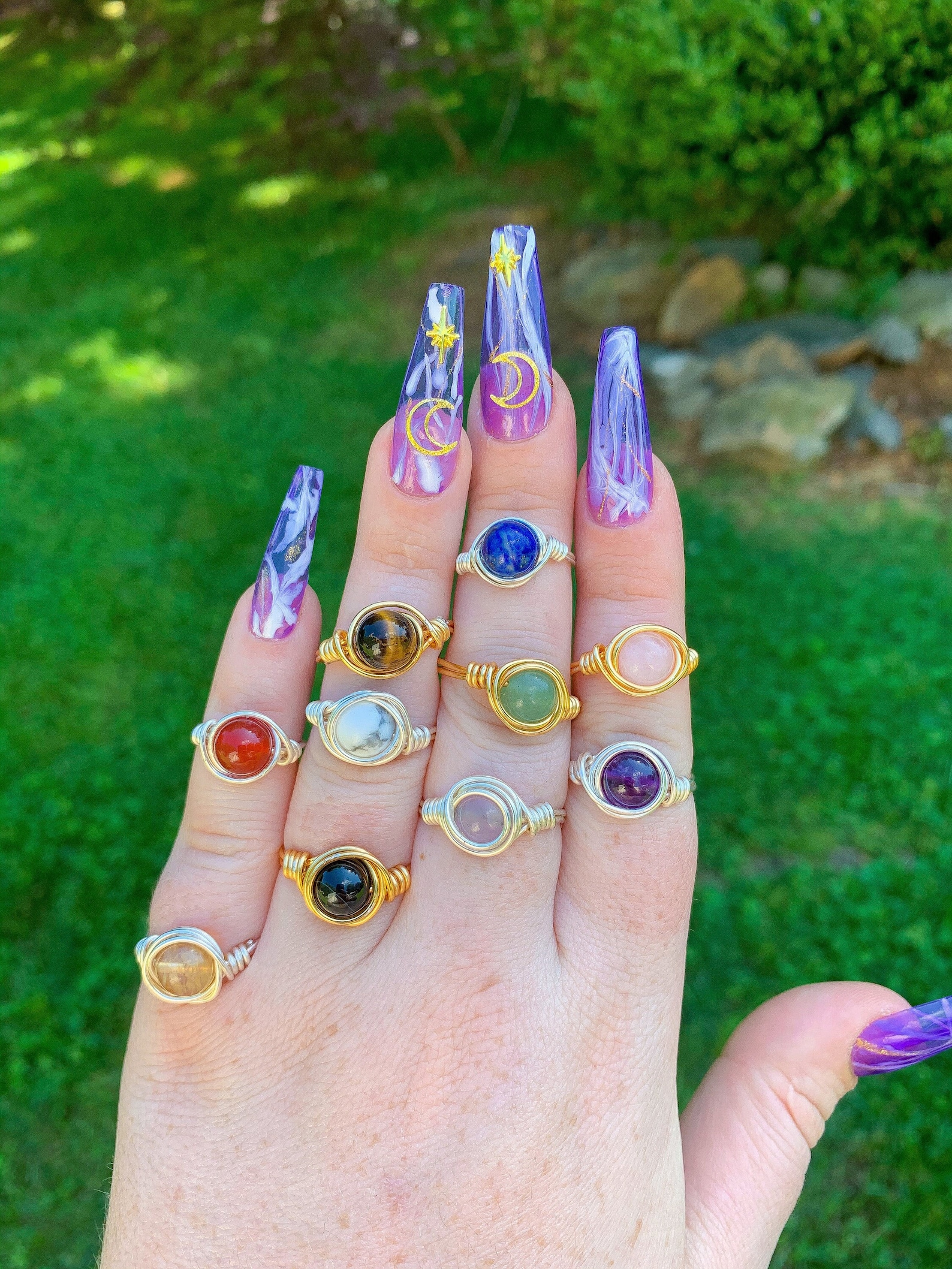 Crystal Rings | Genuine Gemstone Rings | Gemstone Jewelry - Etsy