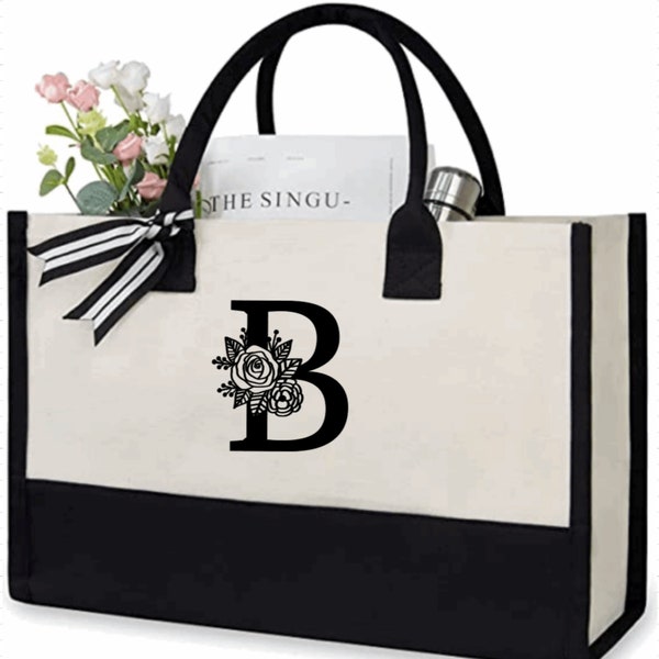 Initial Tote Bag - Etsy