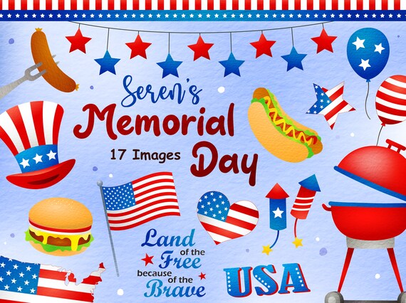 Memorial day Clipart Instant Download Digital Files PNG | Etsy