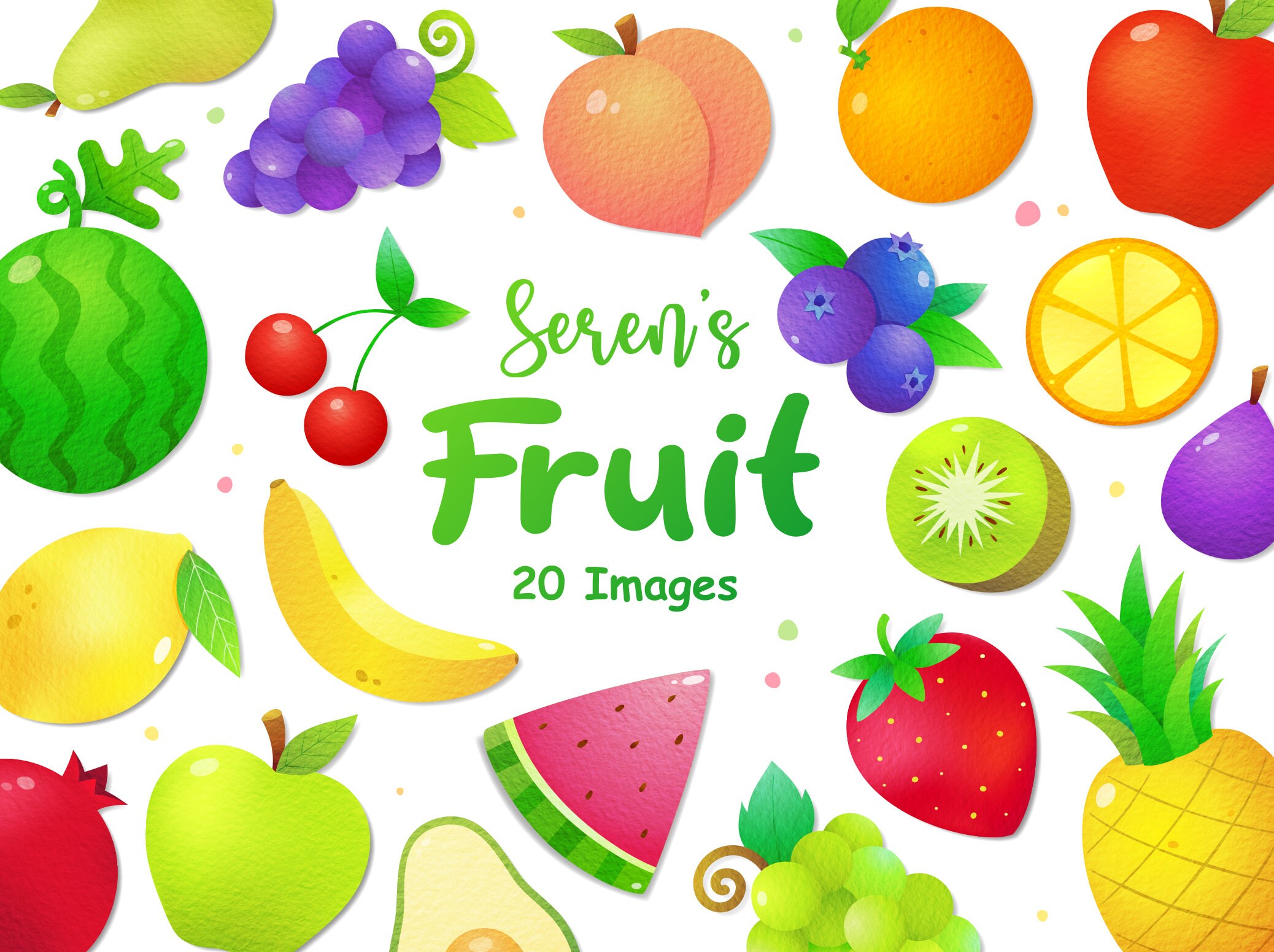 Obst Clipart Set Instant Download digitale Dateien, Obst-Symbol, Obst ...