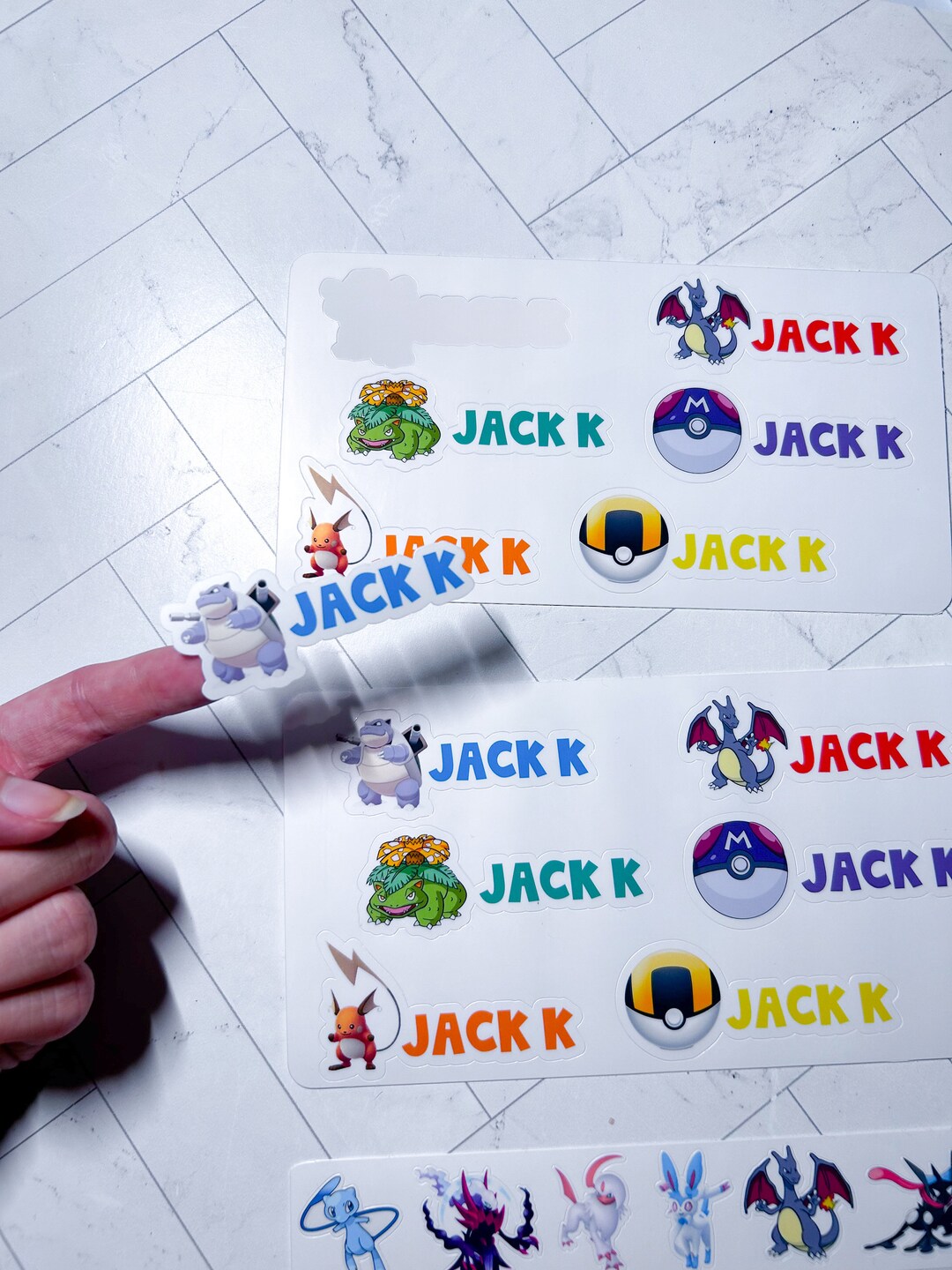 Pokémon Back to School Name Stickers, Waterproof, High Quality, Custom ...