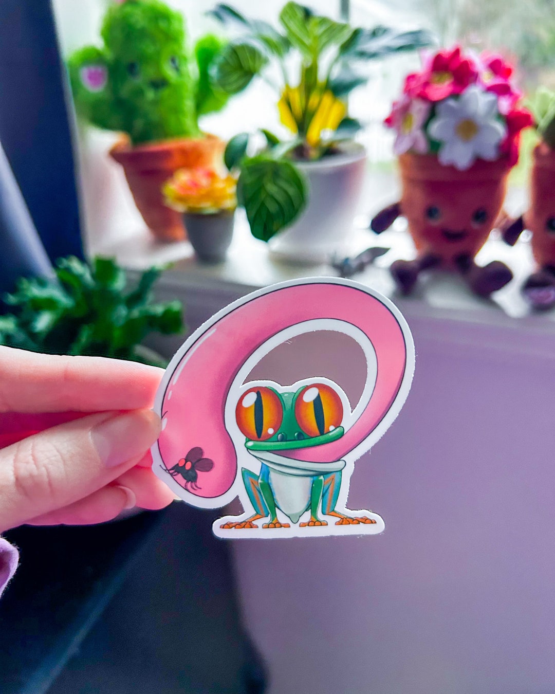 Cute Tree Frog Sticker Waterproof Stickers iPad Decals Water Bottle ...