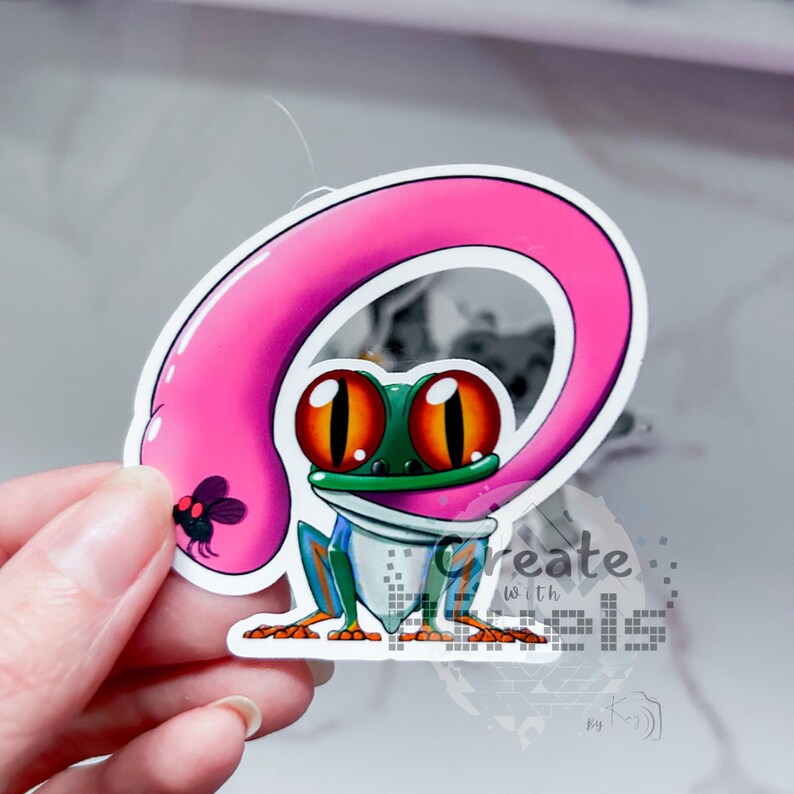 Cute Tree Frog Sticker Waterproof Stickers iPad Decals Water Bottle ...