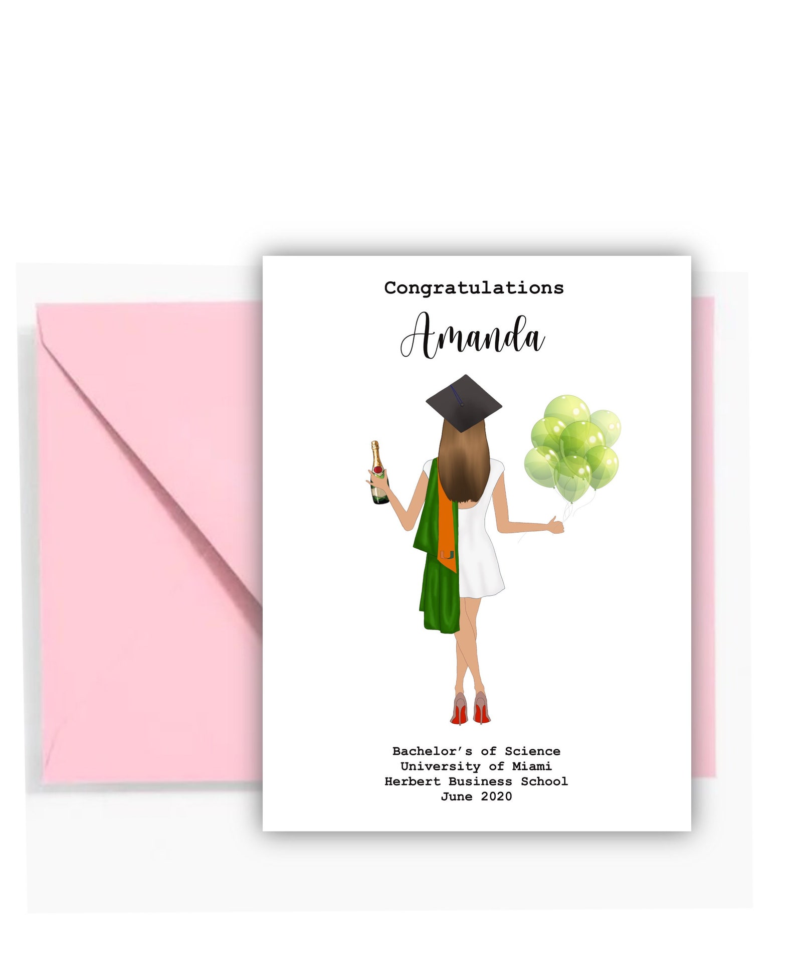 Custom Graduation Illustration Card - Etsy Canada