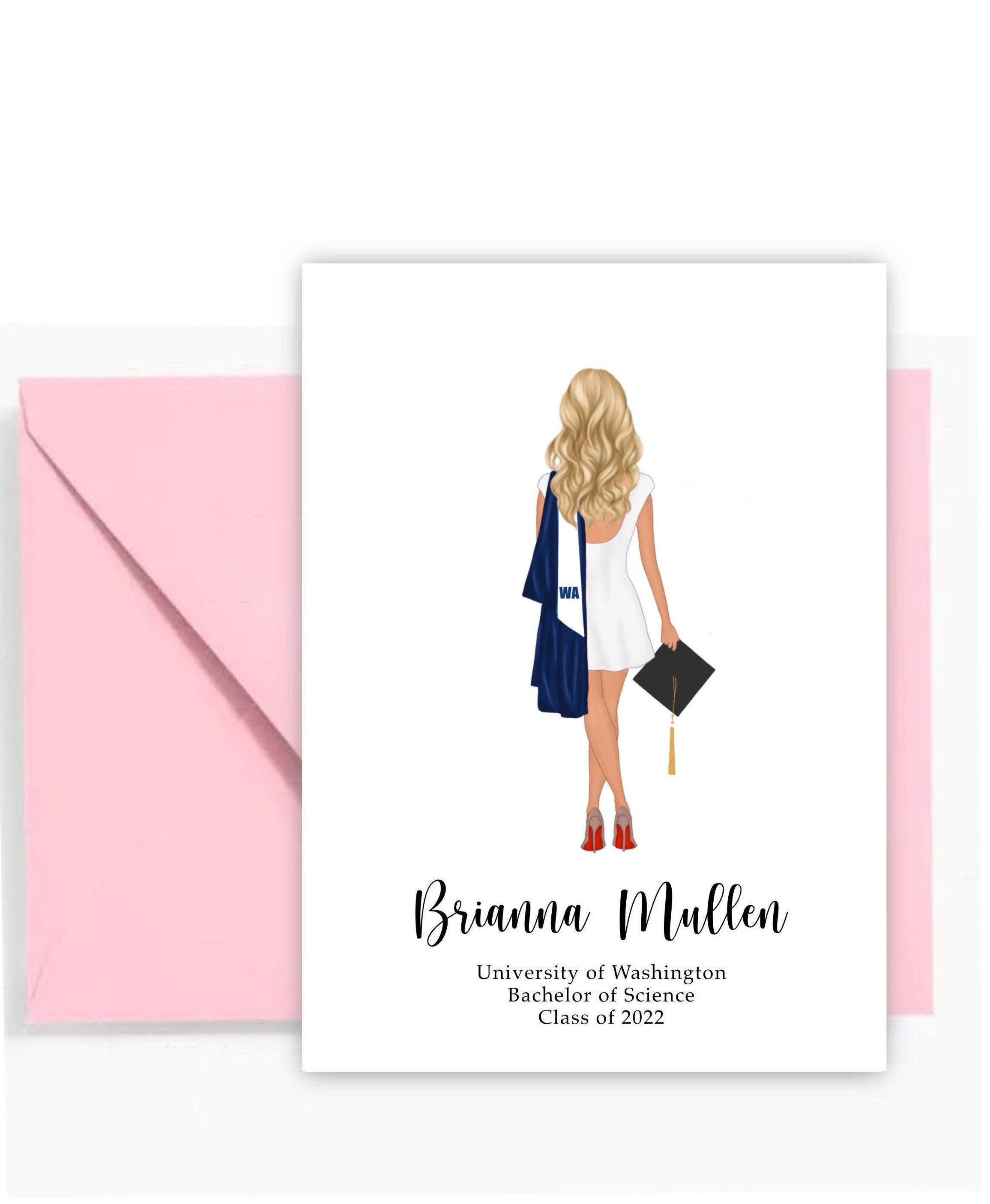 Custom Graduation Illustration Card - Etsy Canada