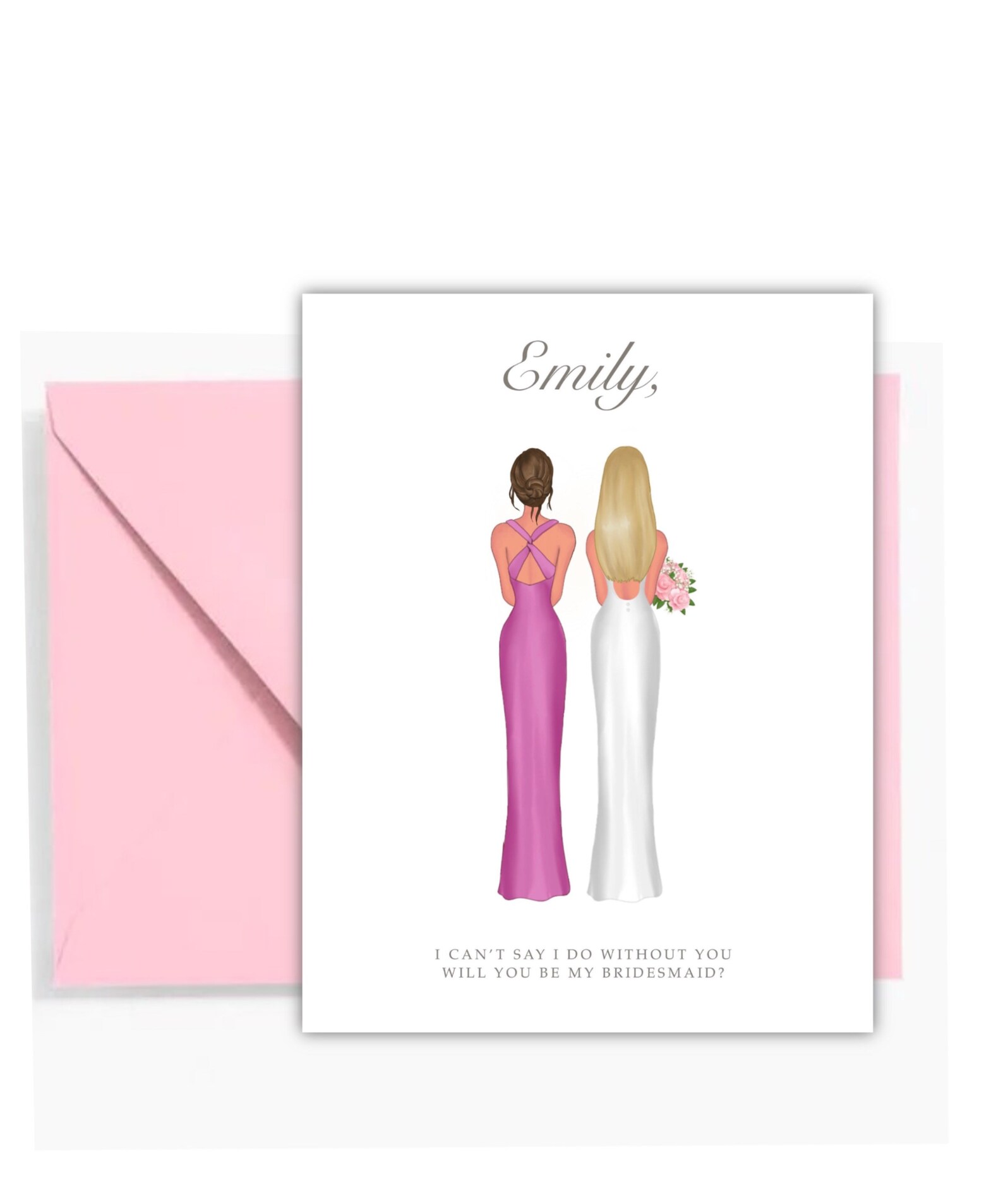 Customized Bridesmaid Proposal Card Print Printable Illustration Group ...