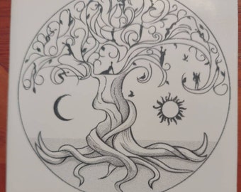Tree of Life Moon Sun - Etsy