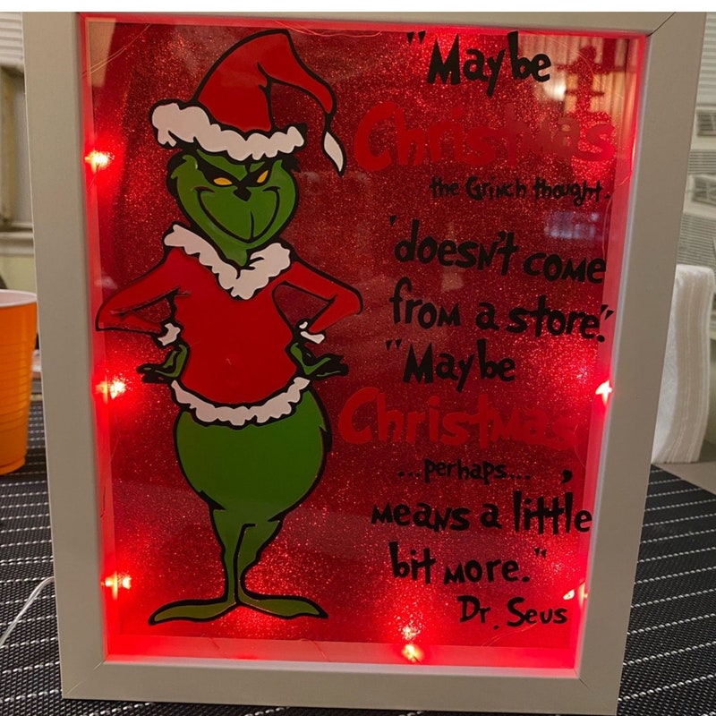 Grinch Shadow Box Svg - Etsy