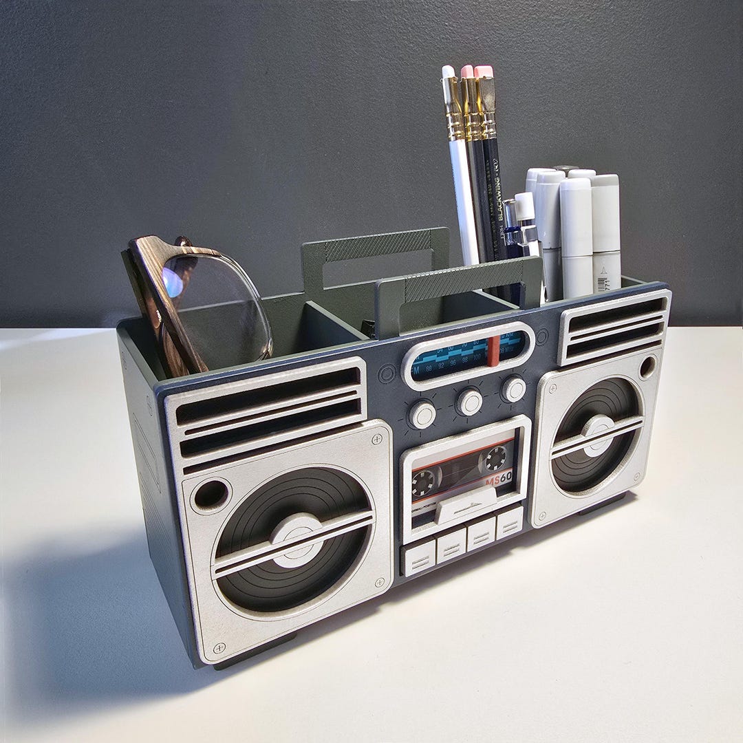 Boombox Desk Organizer | Retro 80s Office Vibes | Hip Hop Vintage ...