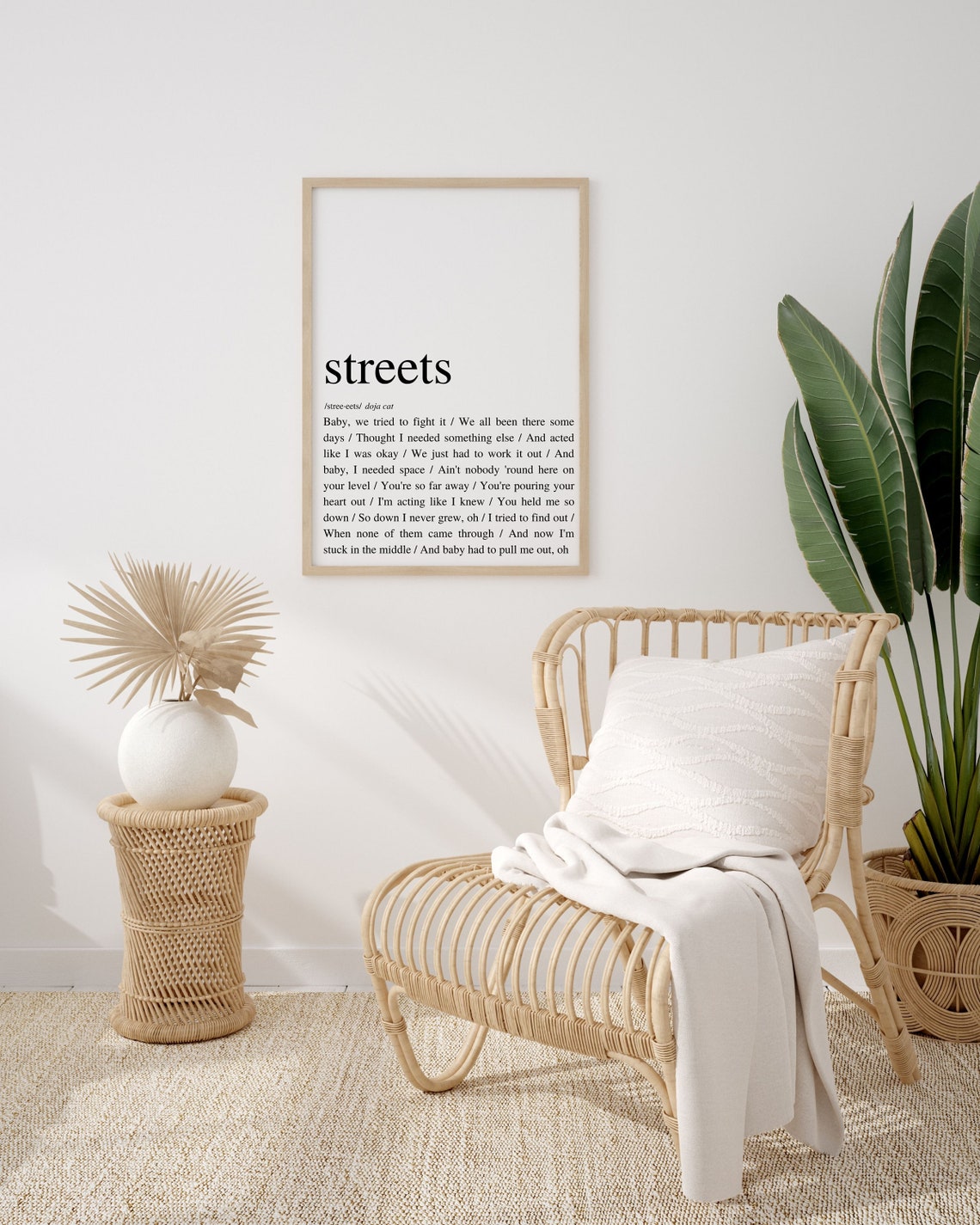 Doja Cat Streets Song Lyrics Wall Art Song Wall Etsy