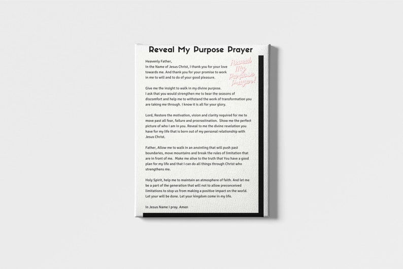 Reveal My Purpose Prayer Poster/ Printable Prayer Poster / Instant ...