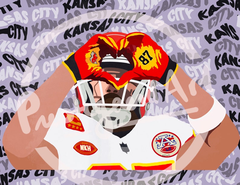 Travis Kelce Chiefs Kansas City Football Wall Art Digital Downloads - Etsy