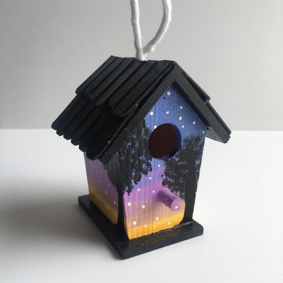 Home & Living birdhouse hand painted Mini birdhouse Outdoor & Gardening ...