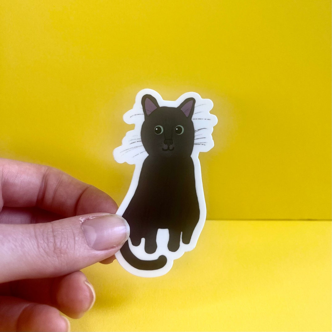 Russian BLUE CAT STICKER Decals for Laptop Grey Cat Sticker Adhesive ...