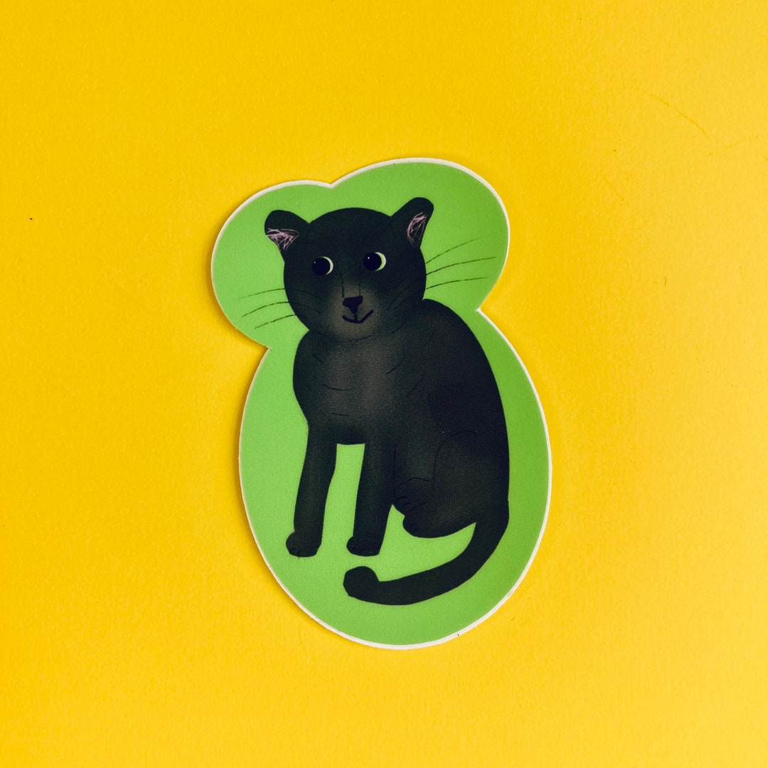 Russian BLUE CAT STICKER Decals for Laptop Grey Cat Sticker Adhesive ...