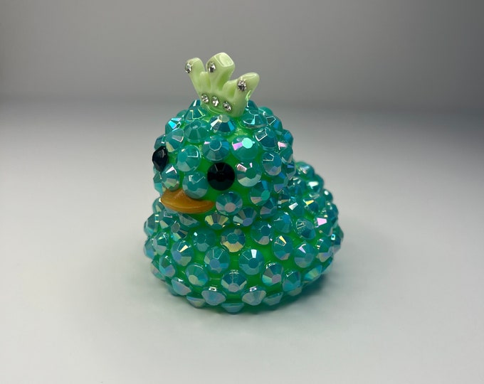 RHINESTONE Green RUBBER DUCKY With Crown - Baby Shower Gift - Princess ...