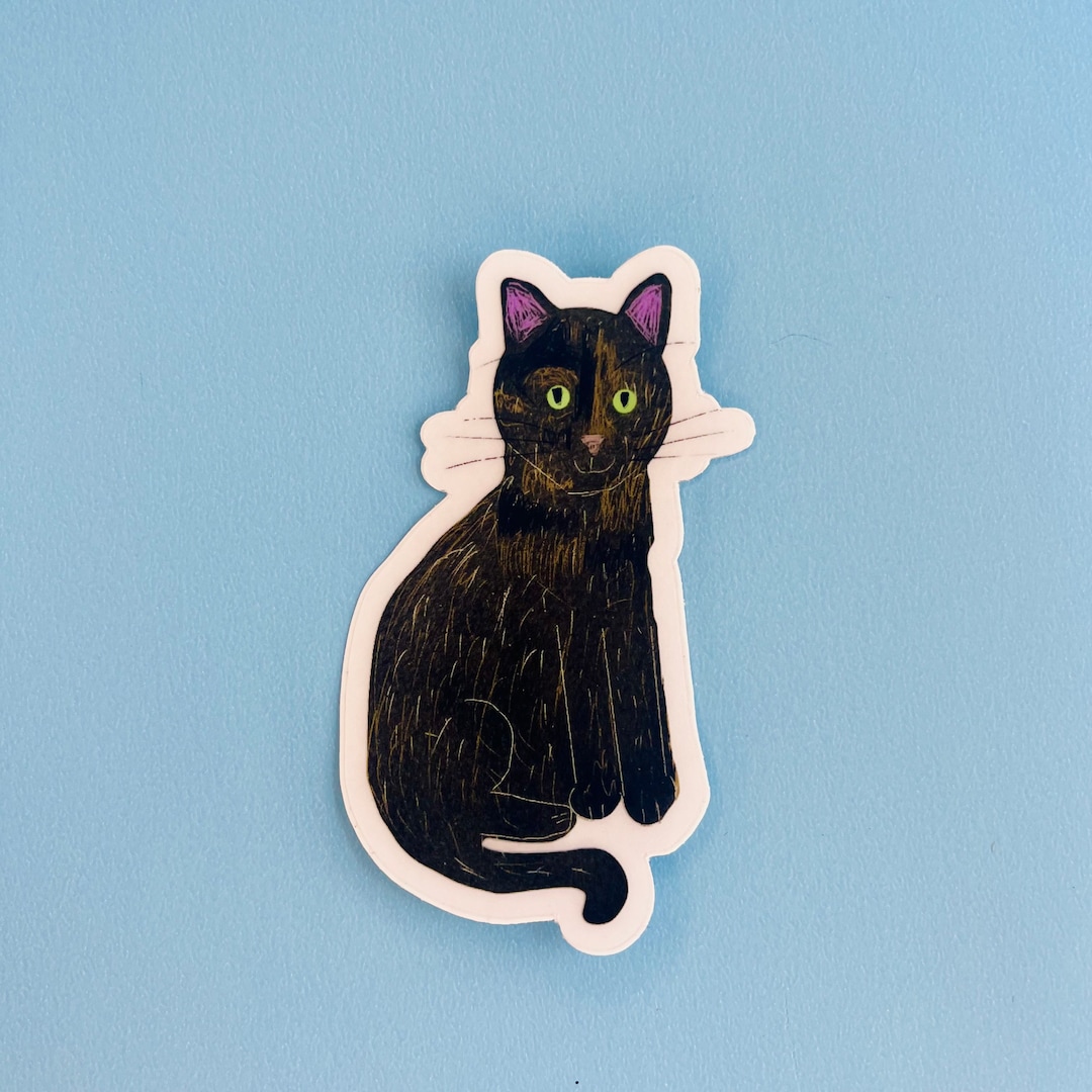 TORTOISESHELL CAT STICKER Decals for Laptop Tortie Tabby Cat Sticker ...