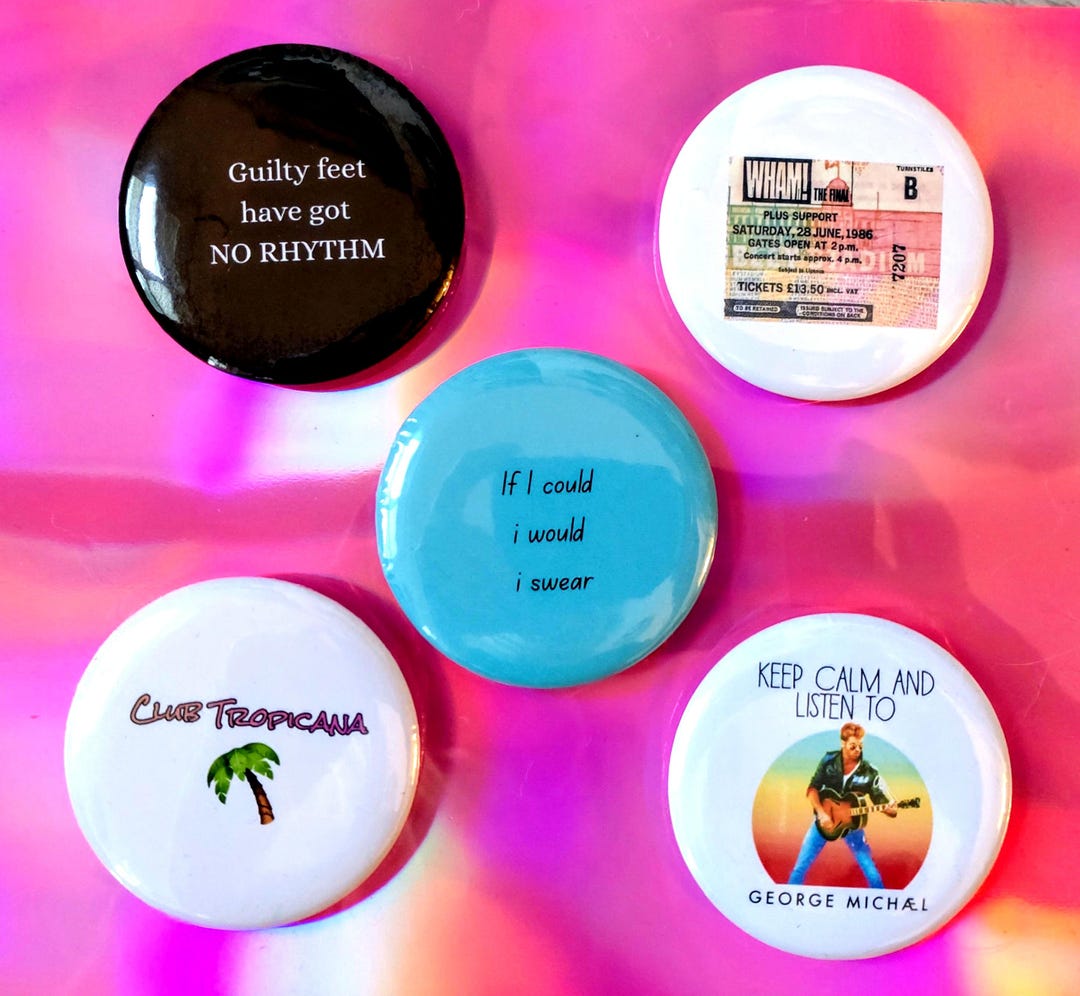 George Michael/wham Pin Badges, 80s Nostalgia - Etsy