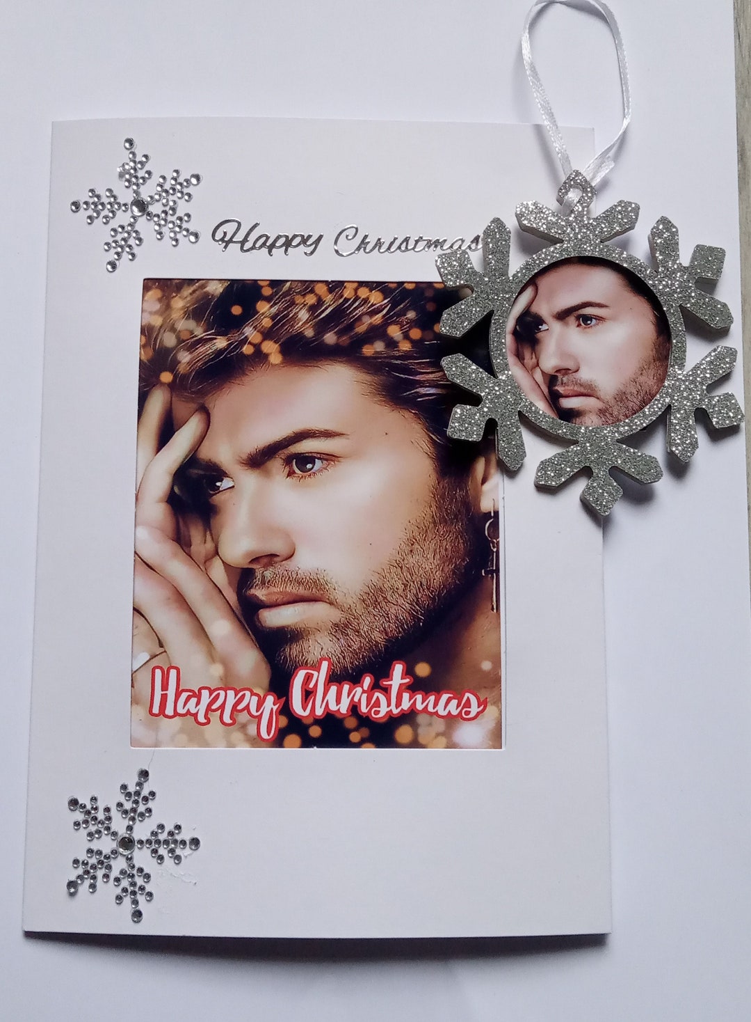 George Michael Christmas Card, Handmade With Hanging Picture. George ...