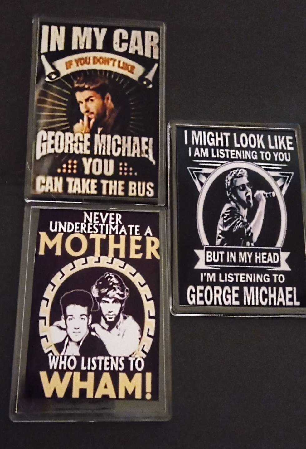 George Michael Trio of Extra Large Magnets, George Michael Gifts ...
