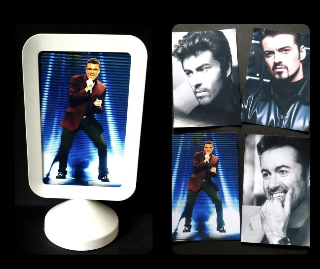 George Michael Photo Frame, 4 Gloss Photos, Double Sided 6x4", Birthday ...