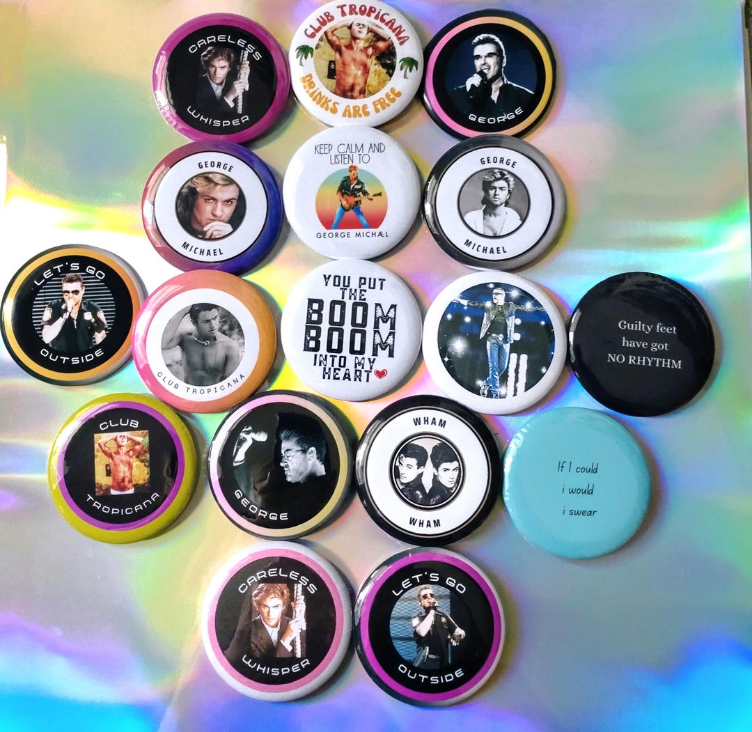 George Michael Pin Badges XL, 5.8cm, George Michael Gifts, George ...