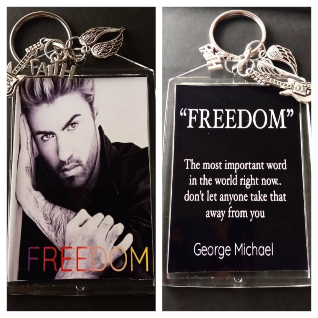 George Michael Keyring/keychain, FREEDOM, Double Sided, George Michael ...