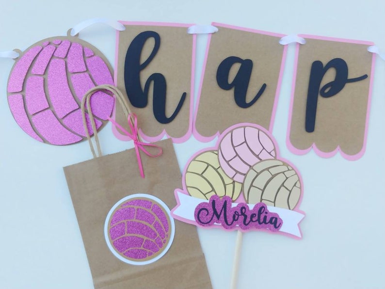 Pink Concha Happy Birthday Topper- Cake Topper Pan Dulce - Etsy