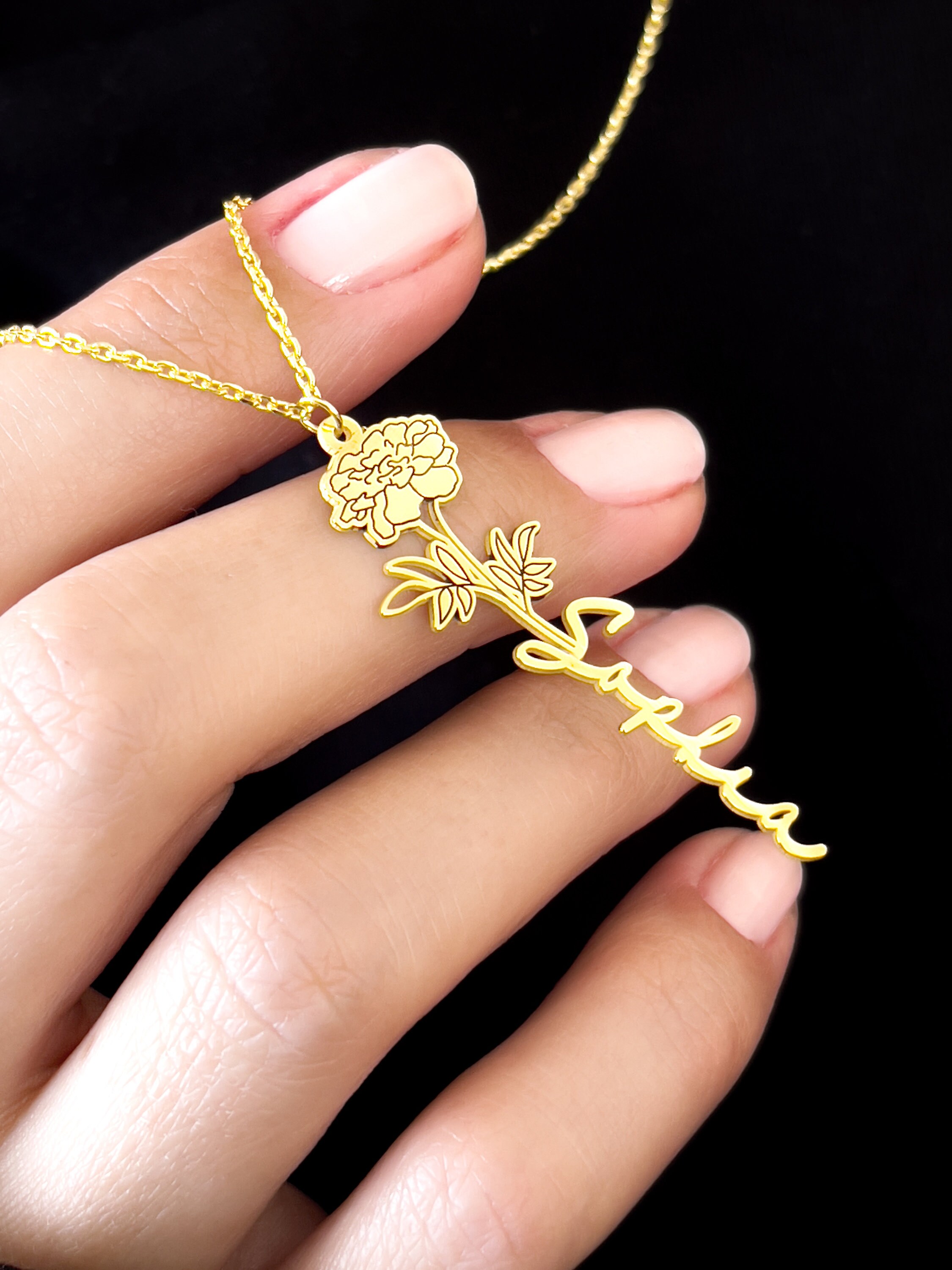 14k Solid Gold Name Necklace Name Necklace Gold Personalized - Etsy