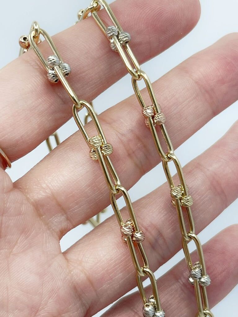 Link Chain Necklace in Gold 14k Gold Chunky U Link Necklace - Etsy