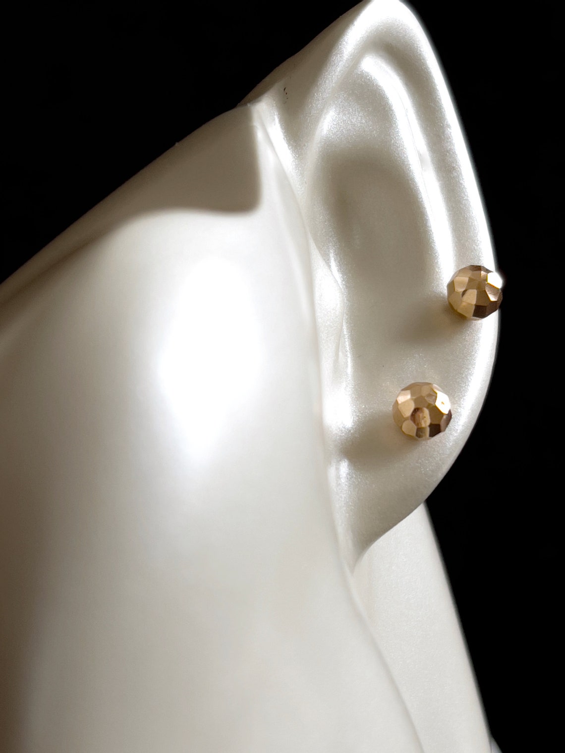 14K Solid Gold Disco Ball Earrings Round Ball Stud | Etsy