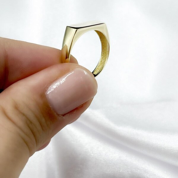 Solid Gold Signet Ring Women - Etsy