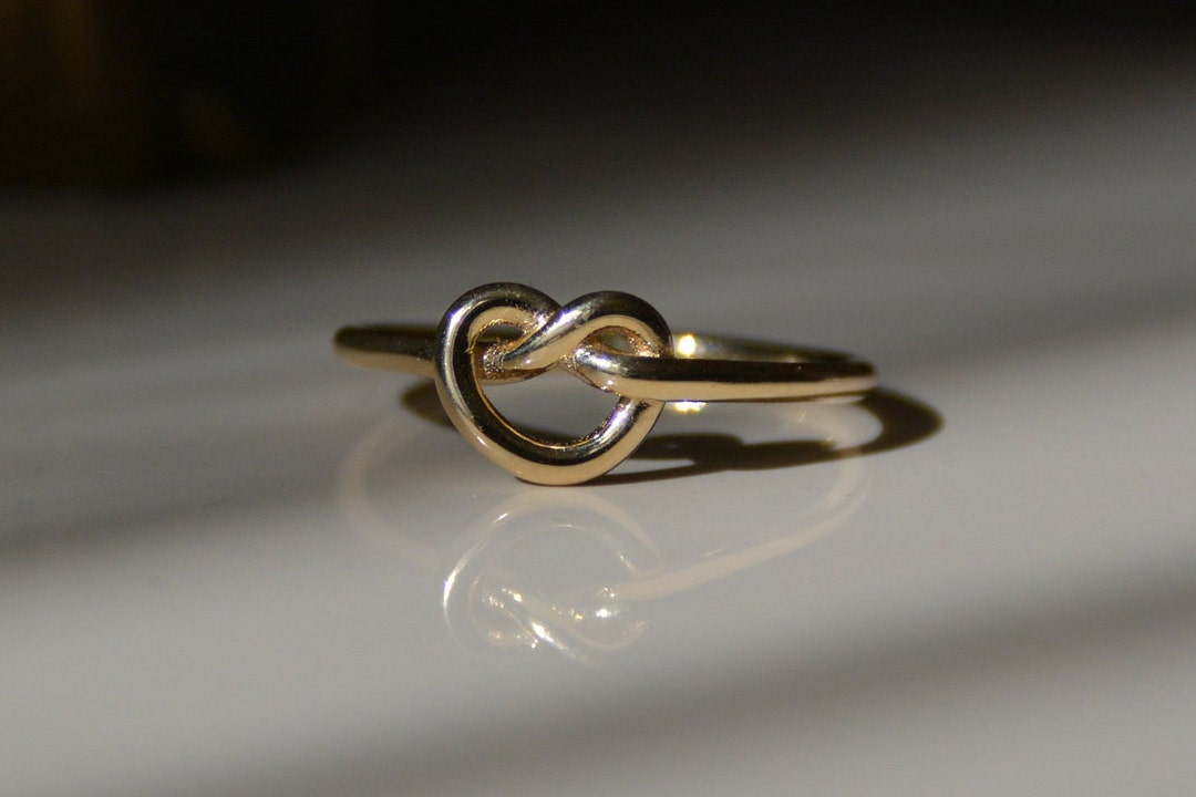 Knot Ring 14k Solid Gold, Love Knot Ring Gold, Infinity Knot Ring Gold ...