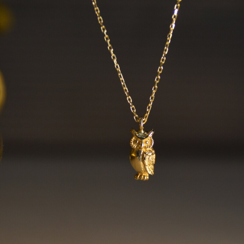 Gold eule anhänger - Etsy.de