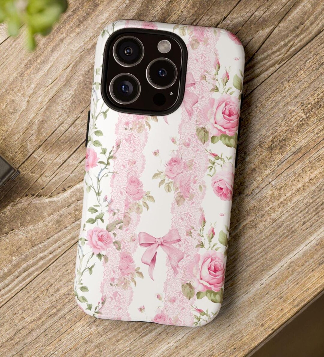 Coquette Phone Case, Floral Lace Phone Case With Bows, Girly Phone Case ...